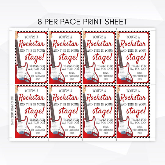 Rockstar School PTO Appreciation Gift Tag – Simple Desert Designs