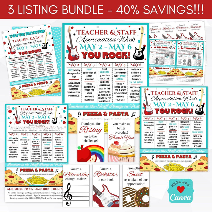 You Rock Teacher Appreciation Week Bundle | Simple Desert Designs