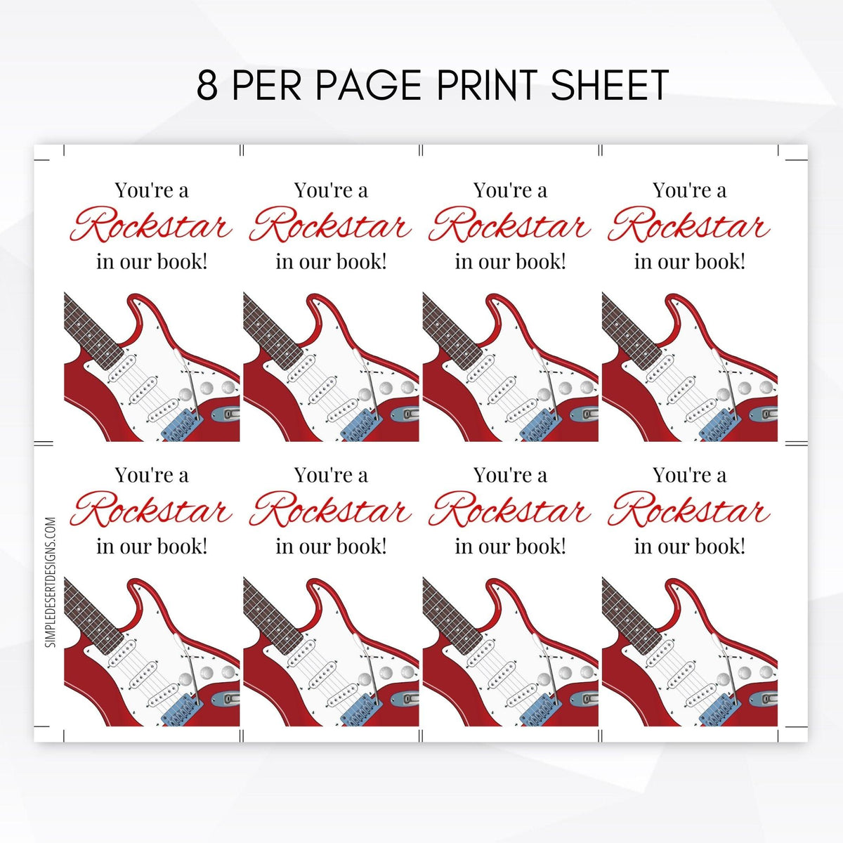 You Rock Teacher Appreciation Tags - Simple Desert Designs