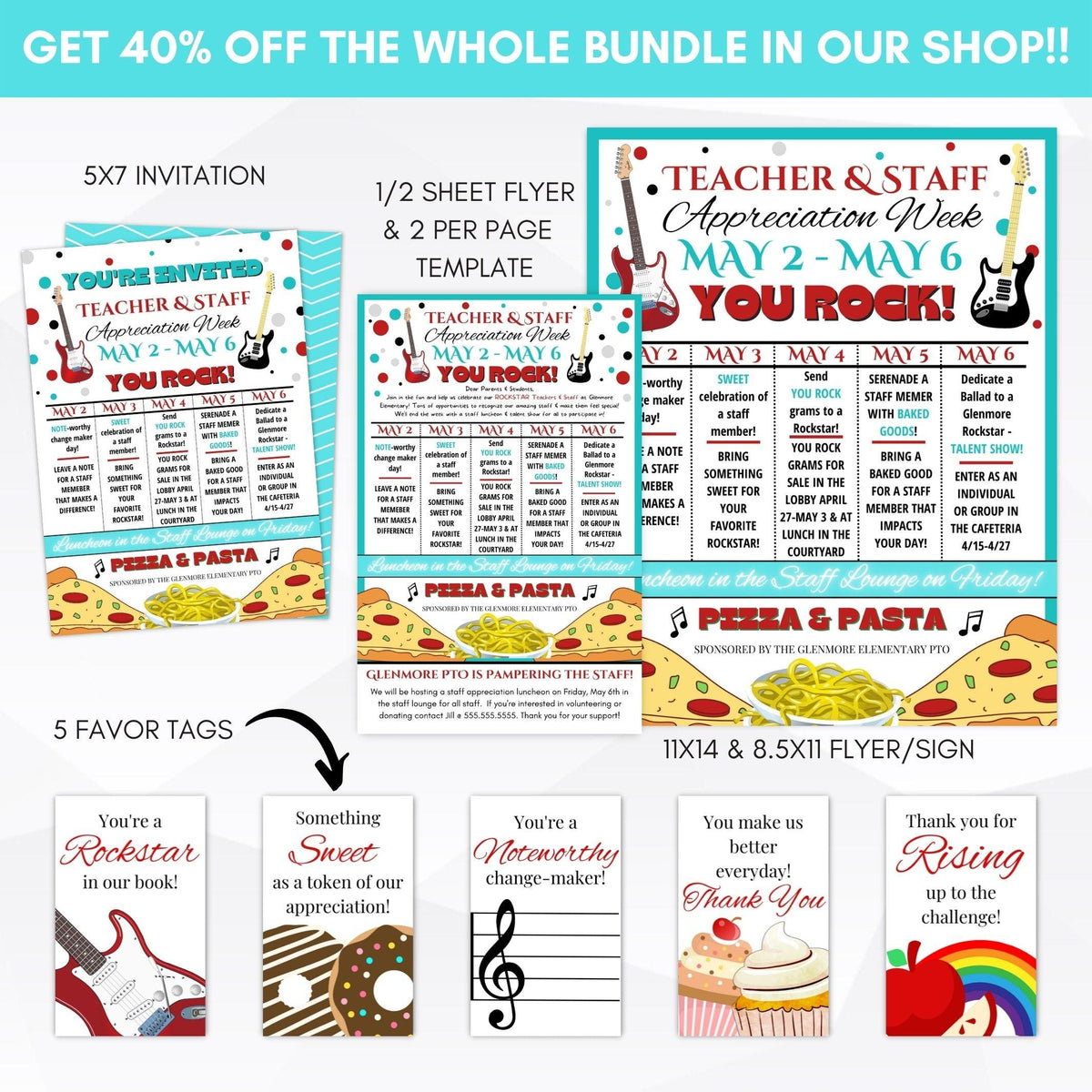 You Rock Teacher Appreciation Tags - Simple Desert Designs