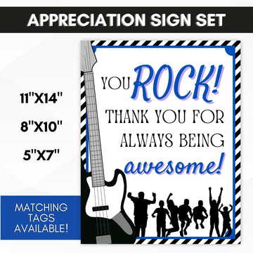 You Rock Themed Appreciation Week Sign Set | Simple Desert Designs