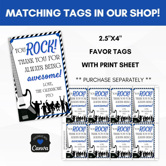 You Rock Themed Appreciation Week Sign Set | Simple Desert Designs